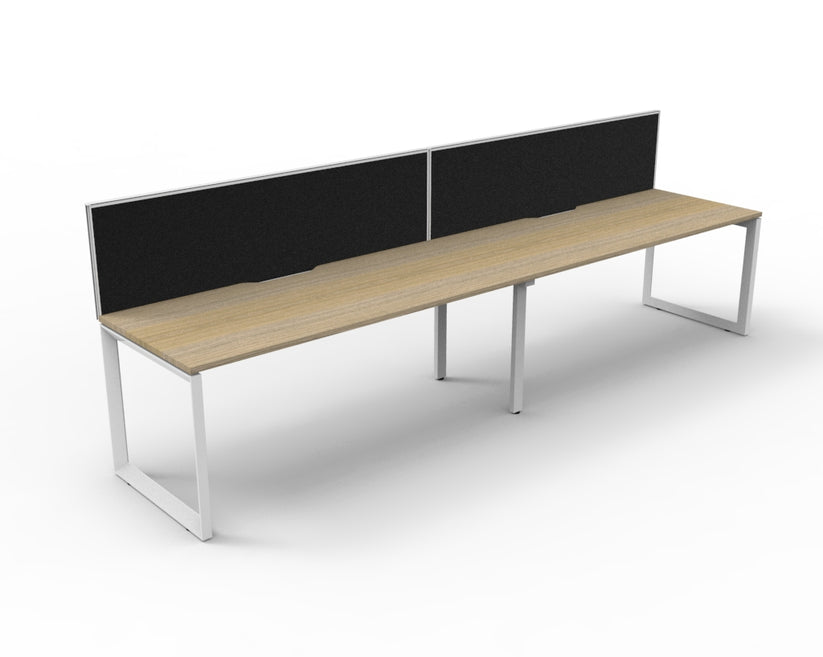 Deluxe Rapid Infinity 2 Person Desk Single Sided White Loop Leg 500X75 ...