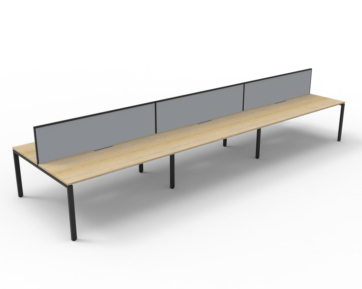 Deluxe Rapid Infinity 6 Person 2 Sided Desk Black Profile Leg 1500X750 ...