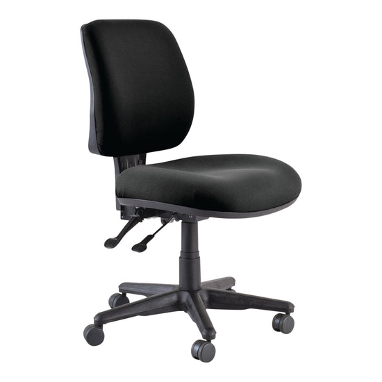 Chair Roma Mid Back Task Chair Black Fabric Nylon Base – ATOM