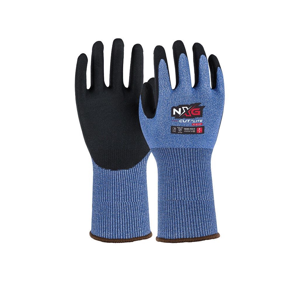 C-8132-30 Cut D Lite Gloves Nitrile Coated Extended Cuff – ATOM