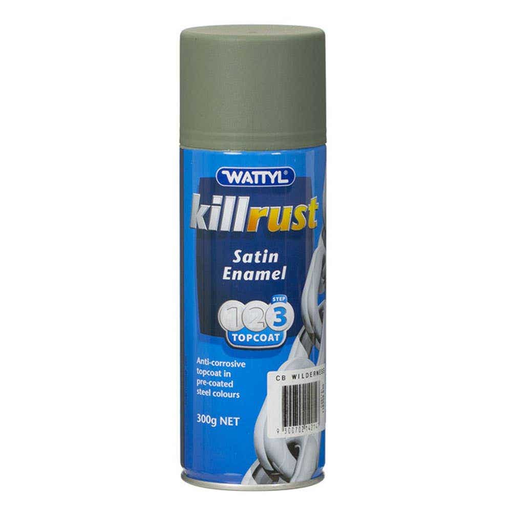 Paint Killrust Enamel Satin Wilderness Aerosol 300g Wattyl